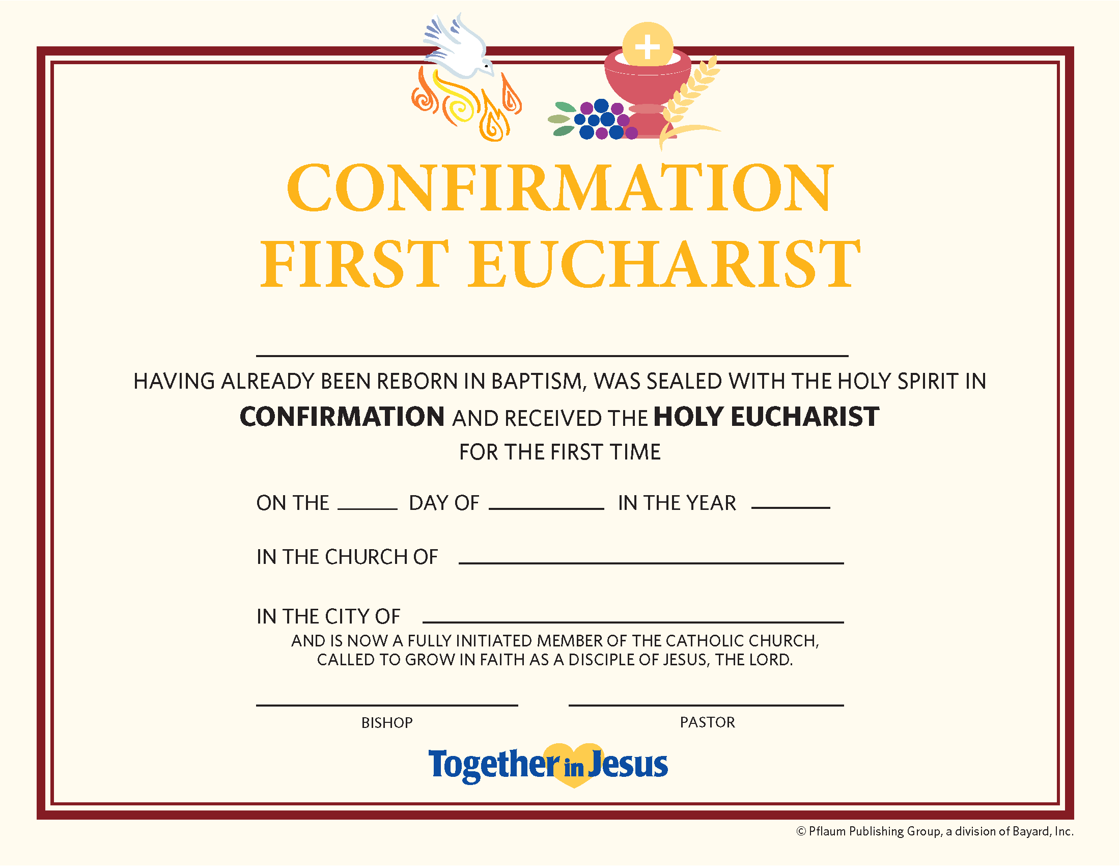 Confirmation First Eucharist Pflaum Publishing Group